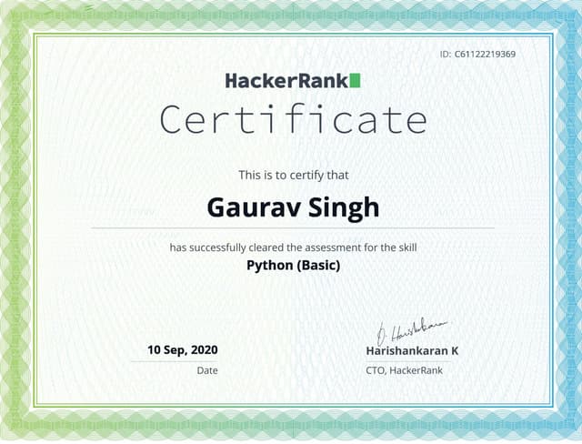 Python By Hackerrank Ppt