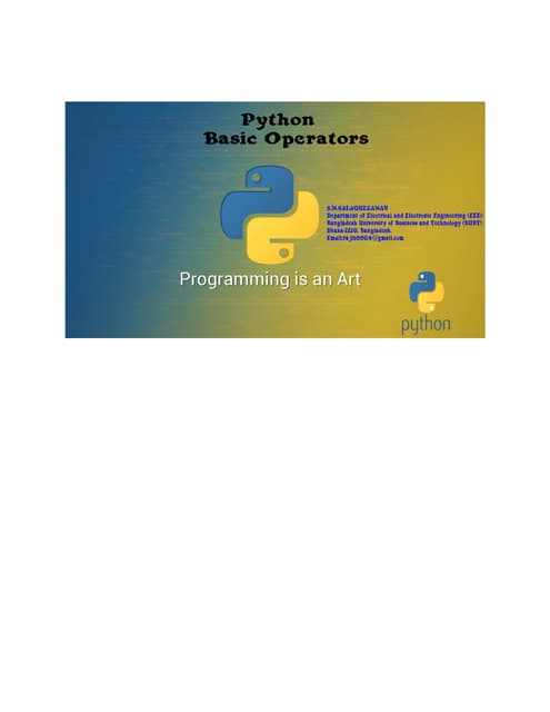 Python Basic Operators Pdf