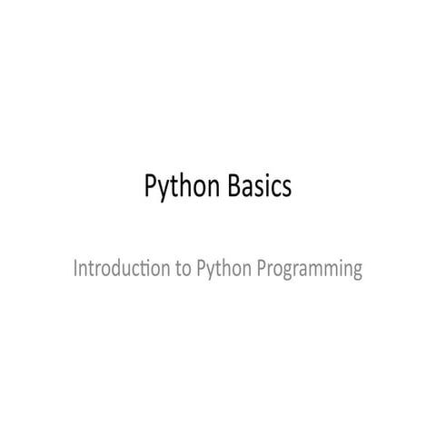 Comprehensive Introduction to Python Programming Basics and Features | PPTX