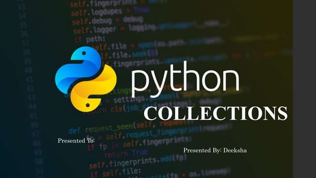 Python Collections List Tuple And Set Pptx