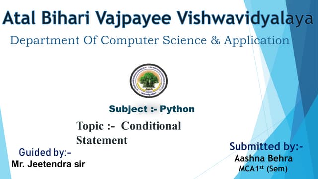 Python Conditional Statement Pptx