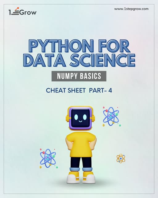 Python Data Science Cheat Sheet Numpy Basics 4 Pdf
