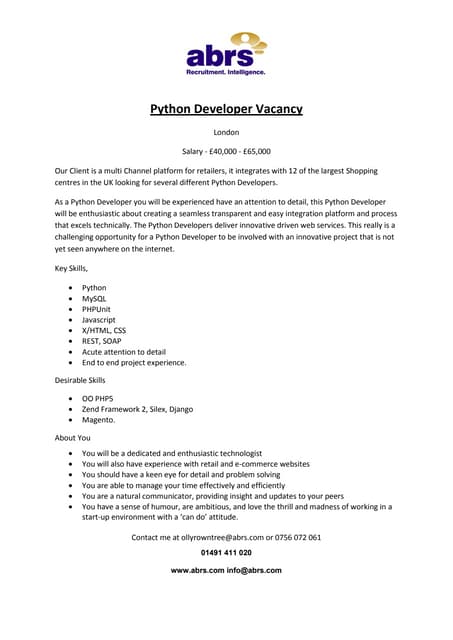 Python Developer | PDF