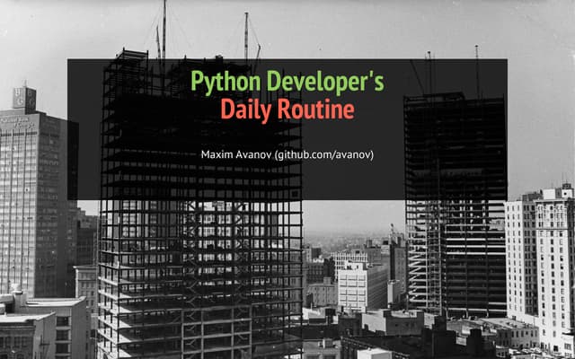 Python Developers Daily Routine Ppt