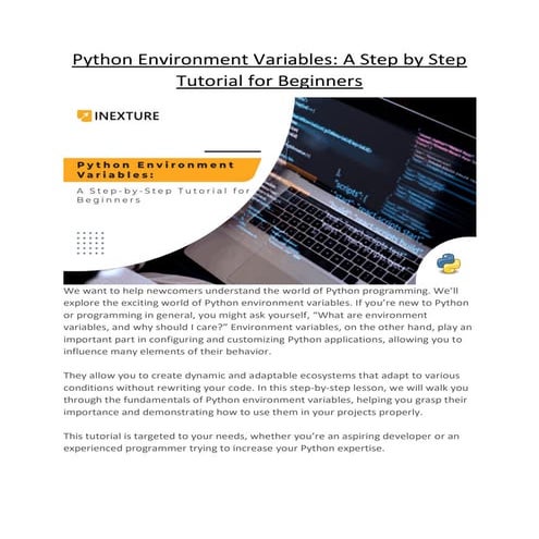 Python Environment Variables A Step By Step Tutorial For Beginners Pdf 