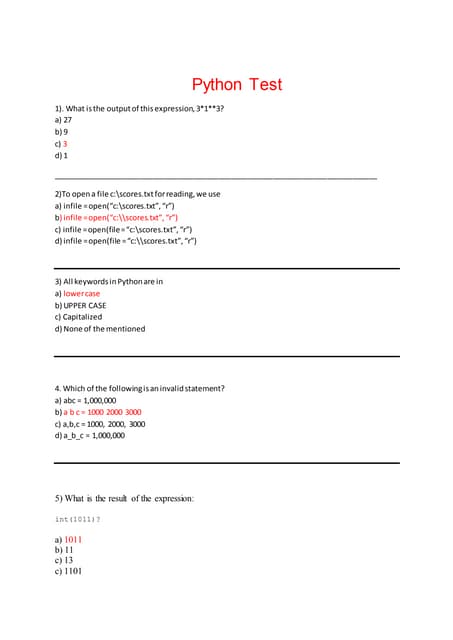 Python Quiz 1pptx Programming Languages Computing