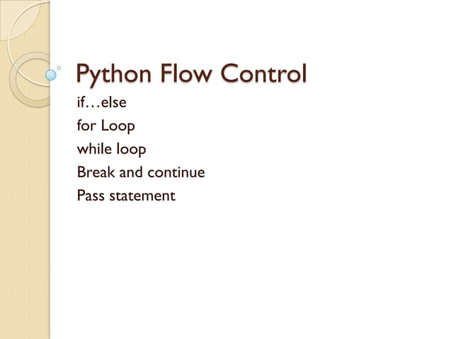 Python Flow Control Ppt 5560