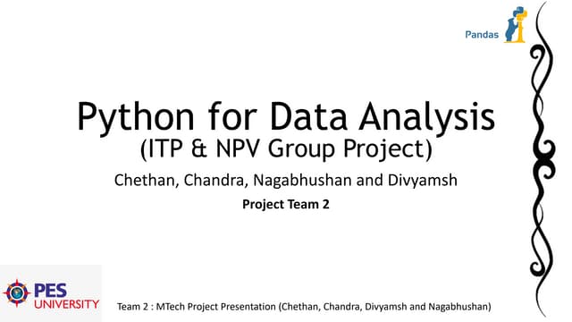 Python For Data Analysis Itp And Npv Ppt
