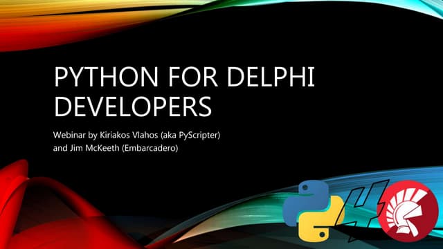 Python For Delphi Developers Part 1 Introduction Pptx Operating 8238