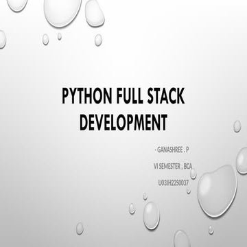 PYTHON FULL STACK DEVELOPMENTtttttttttttt | PPTX