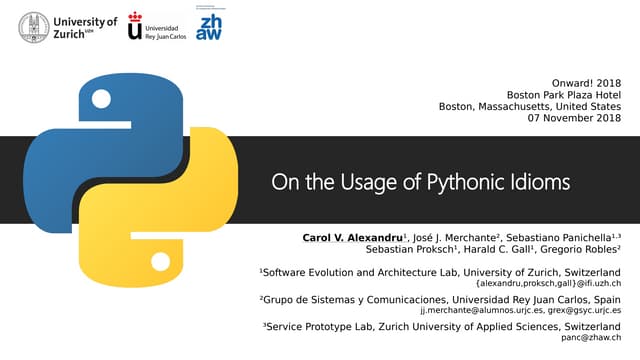 On The Usage Of Pythonic Idioms Ppt