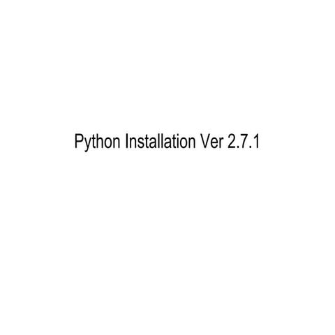 Python installation ver 2 | PPT