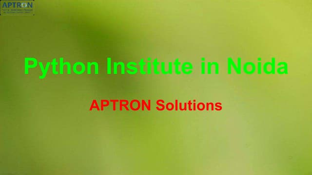 Best Python Institute In Noida Pptx Ppt