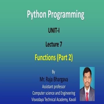 Python Introduction Jntua R19 Unit 1 Functions Ppt 5269