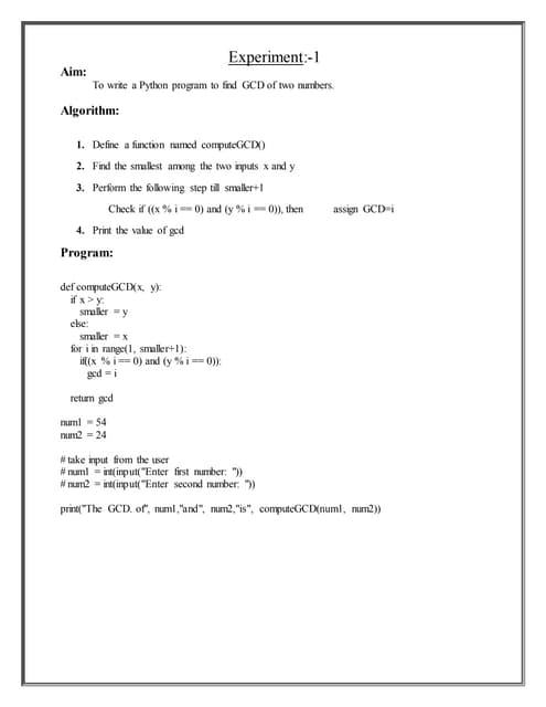 Python Lab Manual All The Experiments Are Available Pdf