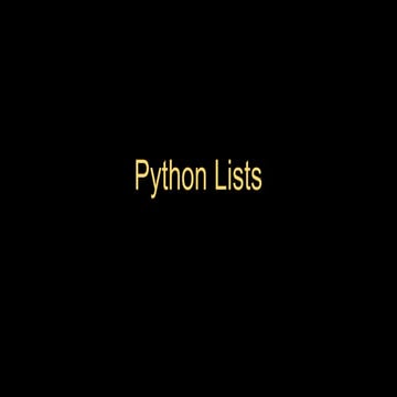 Pythonlearn 08 Lists For Fundatmentals Of Programming Ppt 