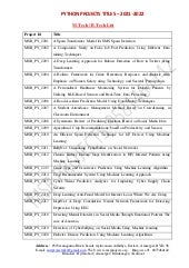 Python ieee project titles 2021 - 2022 | Machine Learning Final Year ...
