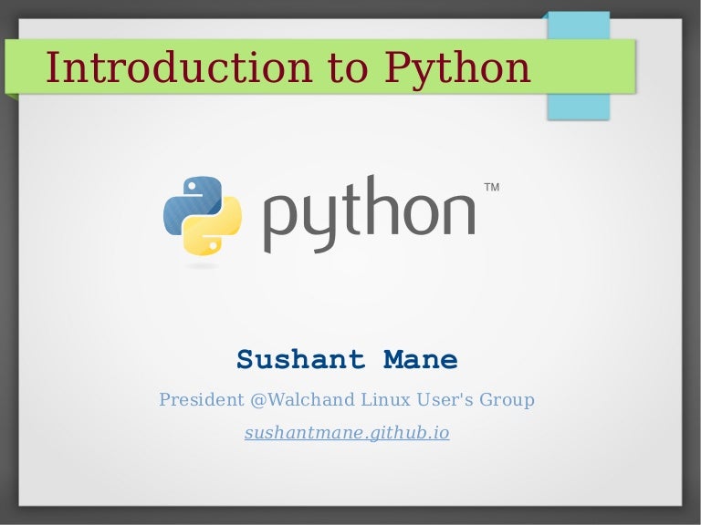 Introduction To Programming With Python