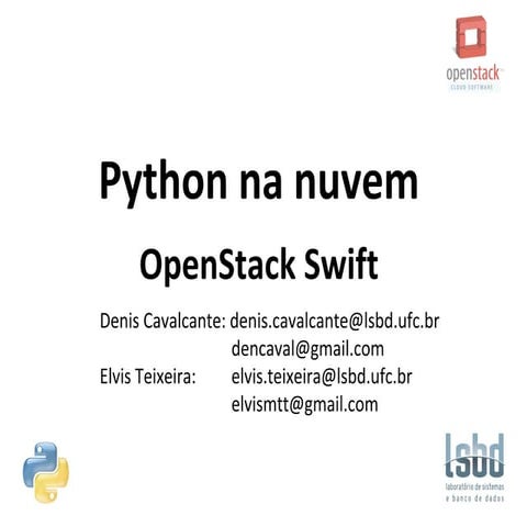 Python na nuvem: OpenStack Swift | PPT