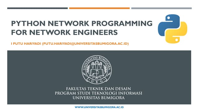 Python Network Programming For Network Engineers Ppt