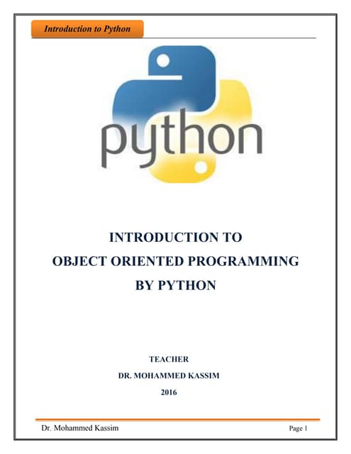 introduction to Python (for beginners) | PPT introduction to Python (for beginners) | PPT