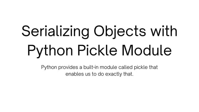 Python Pickle Modulepdf