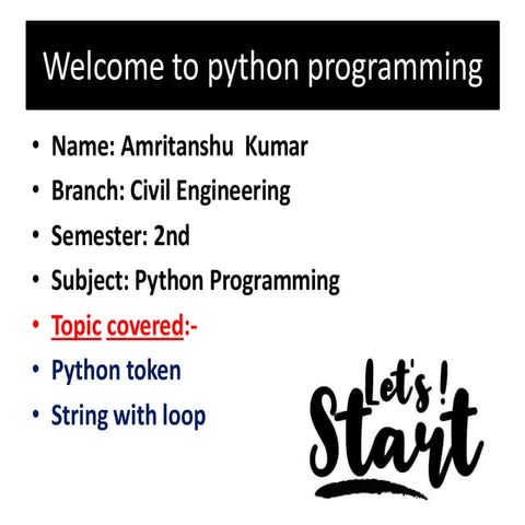 python prince.pdf for token in python is high level | PDF