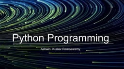 Introduction to Python | PPT