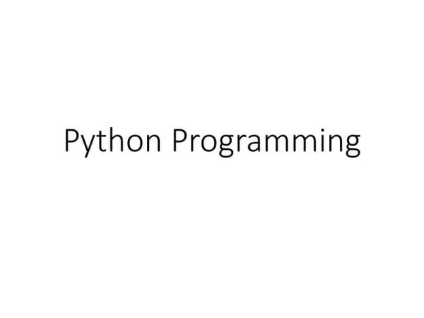 Chapter7 Introduction To Python Pptx