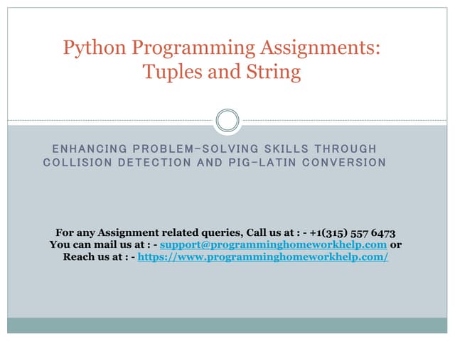 Python Programming Assignments Tuples And String Ppt 5787