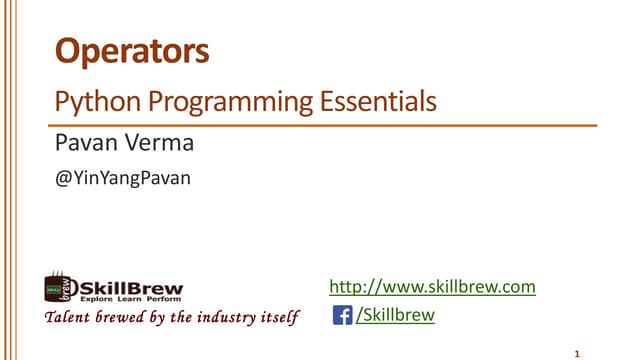Python Programming Essentials M11 Comparison And Logical Operators