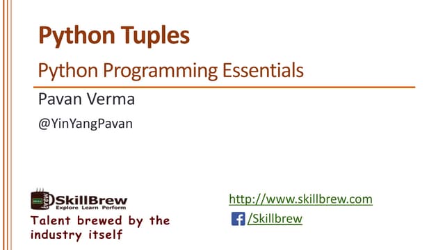 Python Programming Essentials M13 Tuples Pptx Programming