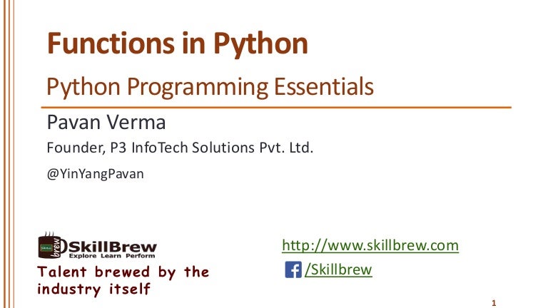 Python Programming Essentials M17 Functions