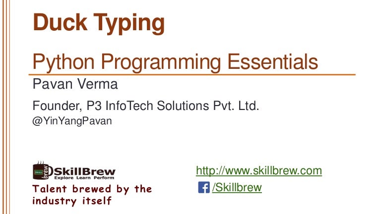 Python Programming Essentials M33 Duck Typing