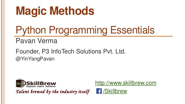 Python Programming Essentials M41 Magic Methods 2907