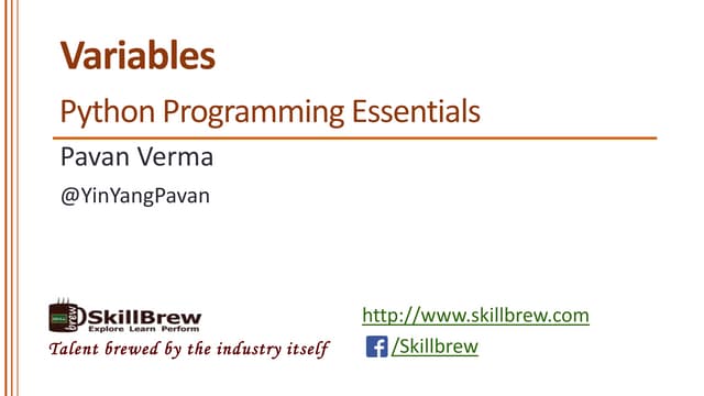 Python Programming Essentials - M5 - Variables | PPT Python Programming Essentials - M5 - Variables | PPT