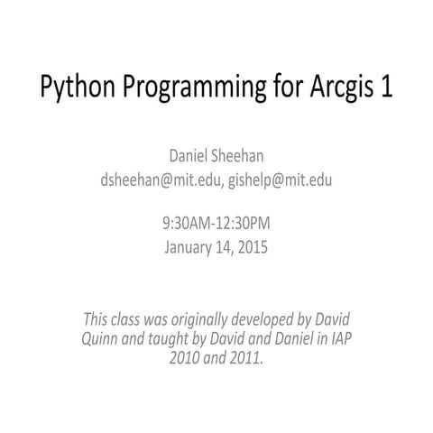 Python Programming For Arcgis Part I Ppt 7267