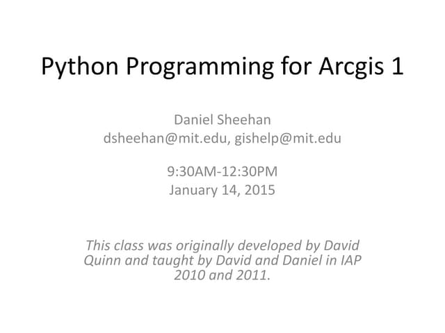Python Programming For Arcgis Part I Ppt 7267