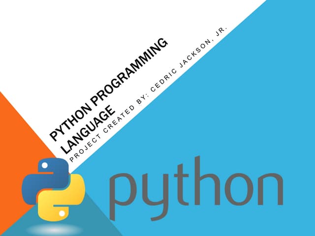 Python Programminglanguage Pptx