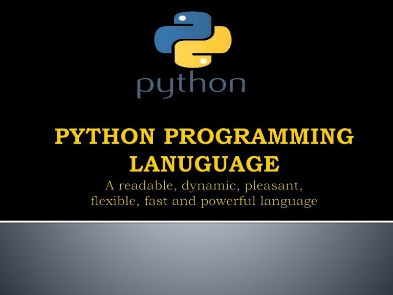 Python programming lanuguage
