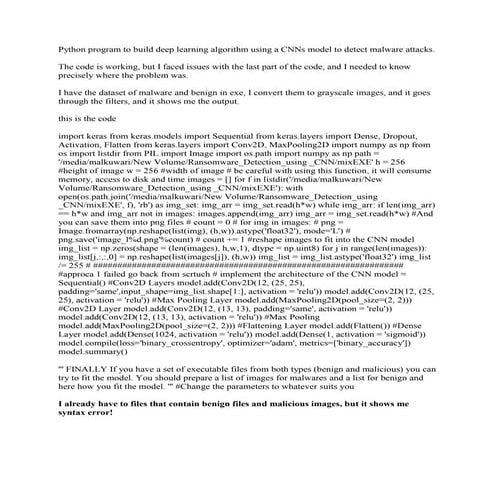 Python Program To Build Deep Learning Algorithm Using A Cnns Model Todocx