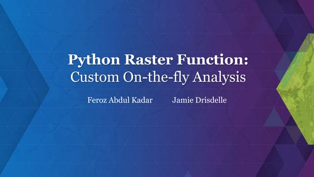 Python Raster Function Esri Developer Conference 2015 Ppt
