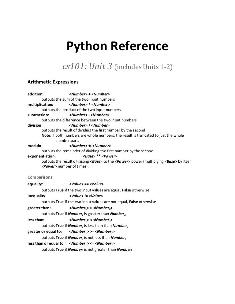 Python Reference
