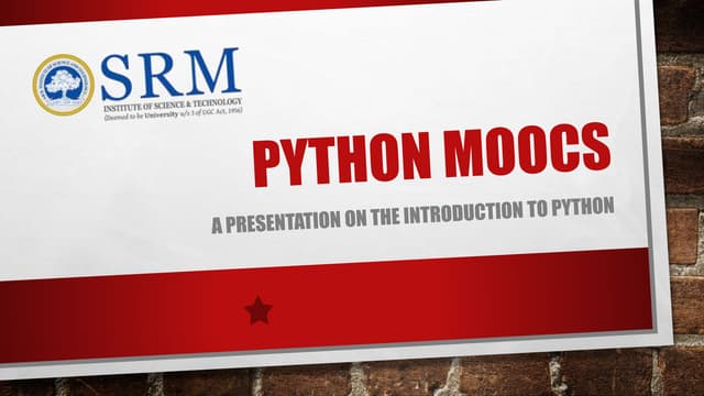 Python Course 1 Getting Started With Python Ppt 1961