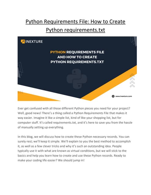 Python Requirements File How to Create Python requirements.txt Python Requirements File How to Create Python requirements.txt