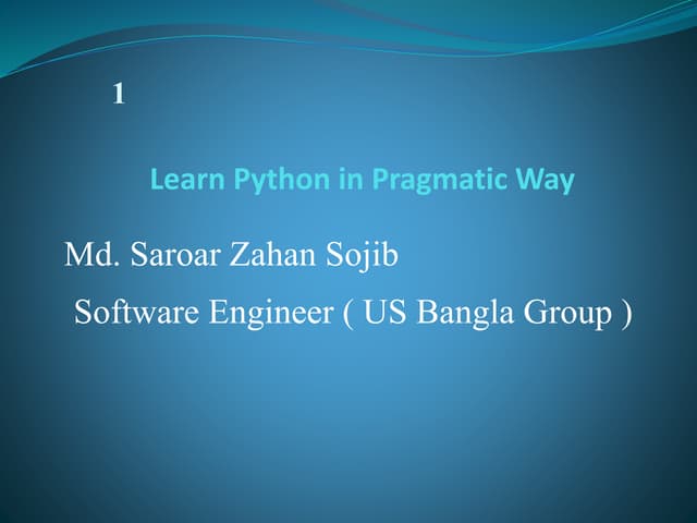 Learn Python In Pragmatic Way Ppt