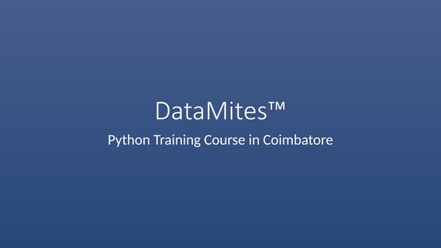 Python Training Course In Coimbatore With Placements Ppt 4777