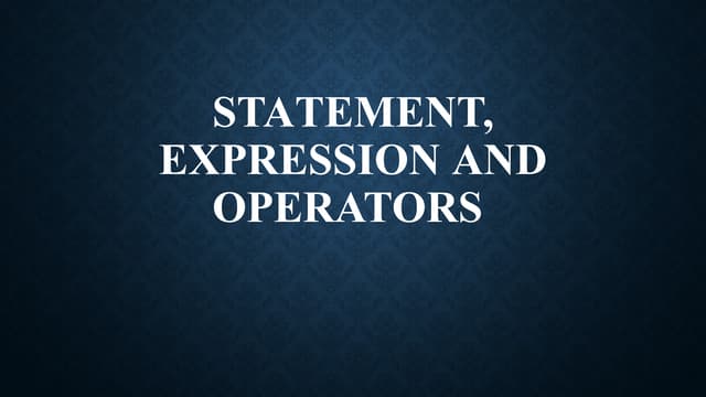 python statement, expressions and operators.pptx python statement, expressions and operators.pptx