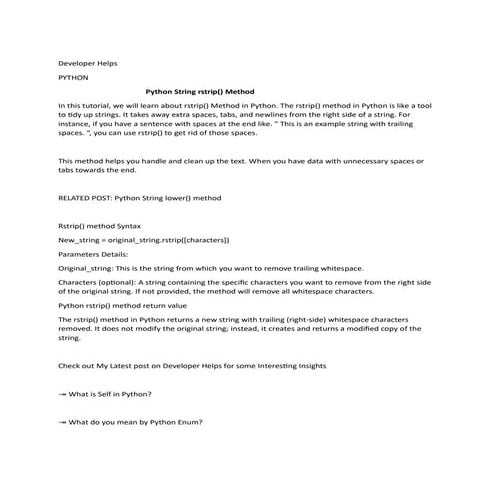Python String Rstrip Methodpdf 