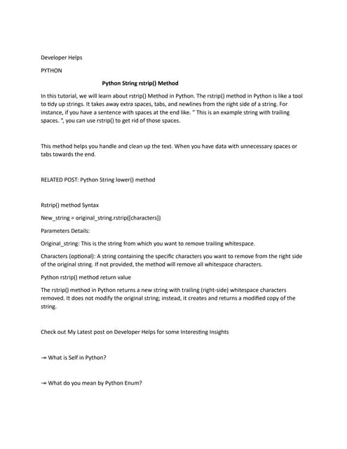 Python String Rstrip Methodpdf
